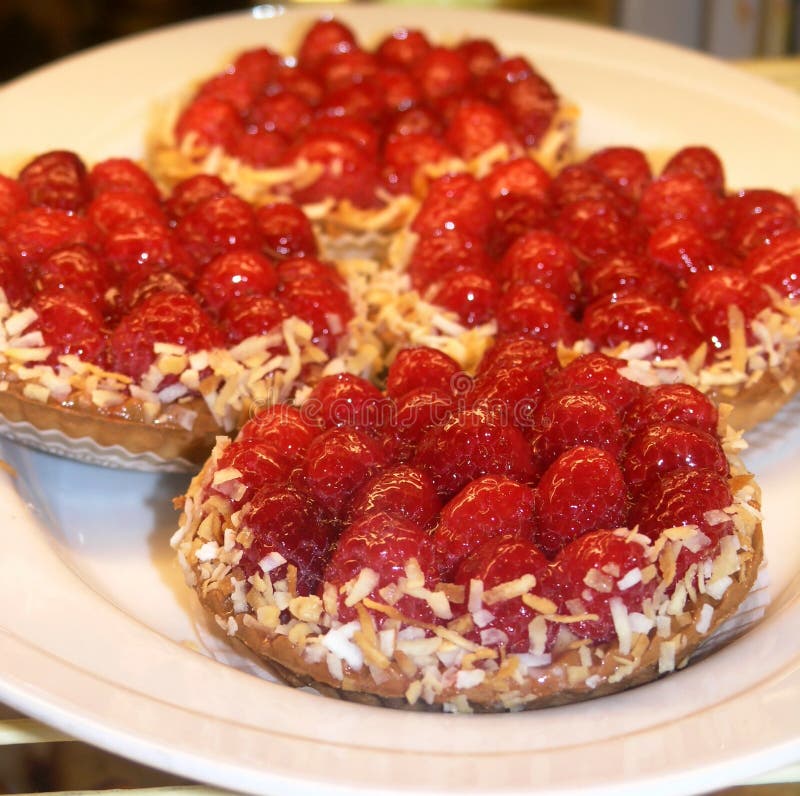 Raspberry tarts. stock photo. Image of farm, snack, confectionary - 1098814