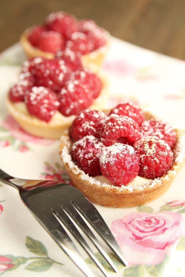 Raspberry tarts stock photo. Image of snack, cupcake - 27357434