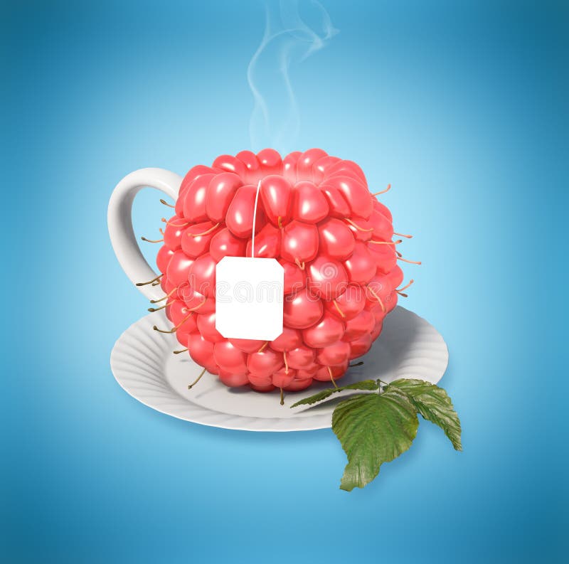 Raspberry tea cup stock illustration. Illustration of drink - 55597747