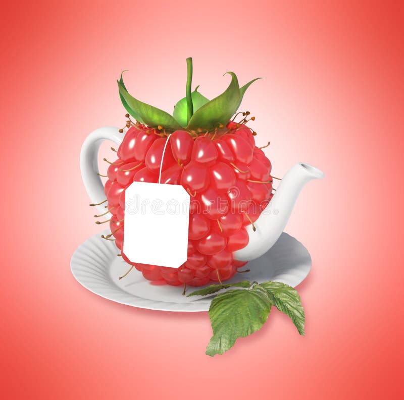 Raspberry tea cup stock illustration. Illustration of freshness - 55597914