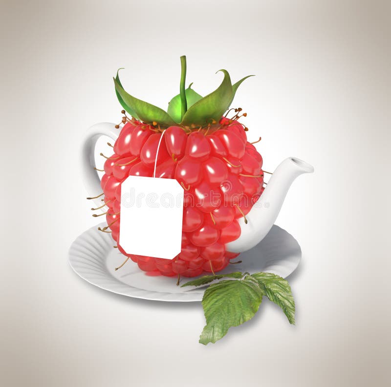 Raspberry tea cup stock illustration. Illustration of shape - 55598979