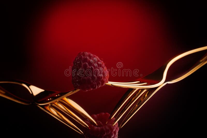 Raspberry Top Two Golden Forks Stock Photos - Free & Royalty-Free Stock ...