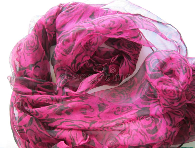 Raspberry Transparent Scarf, Cherry Color. Stock Image - Image of ...
