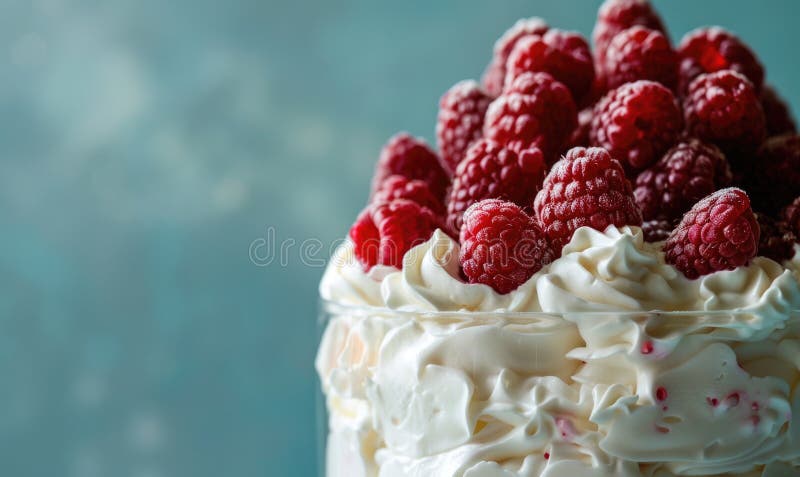 Raspberry Trifle on a Pale Blue Surface Stock Image - Image of dessert ...
