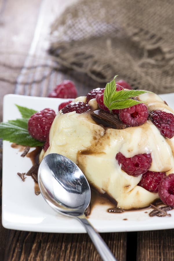 Raspberry Vanilla Pudding stock photo. Image of fruits - 33635978