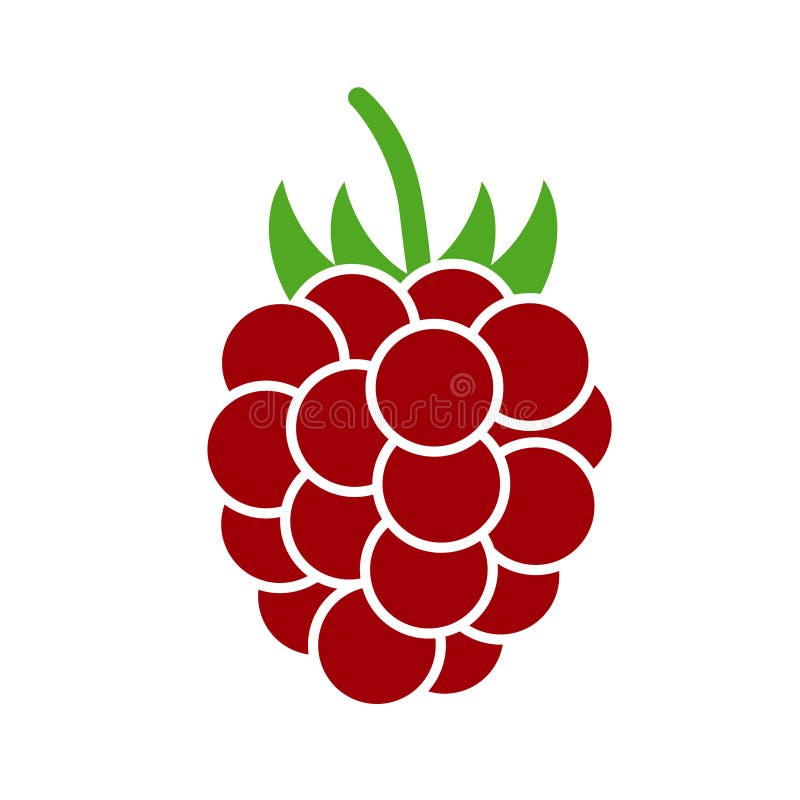 Raspberry Vector Icon Set. Fruit Illustration Sign Collection. Vitamins ...