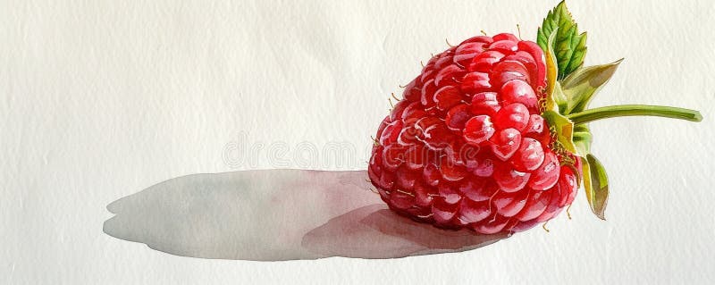 Raspberry Watercolor Depth of Field Shadowed on White Personal ...