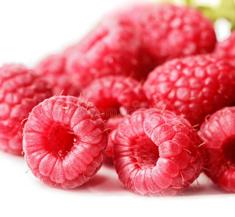 Raspberry on White Background Stock Photo - Image of nutrition, dessert ...