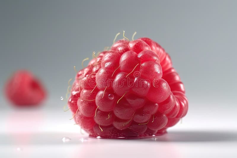 Raspberry on White Background. Juicy Red Berry, Fresh and Sweet. Stock ...
