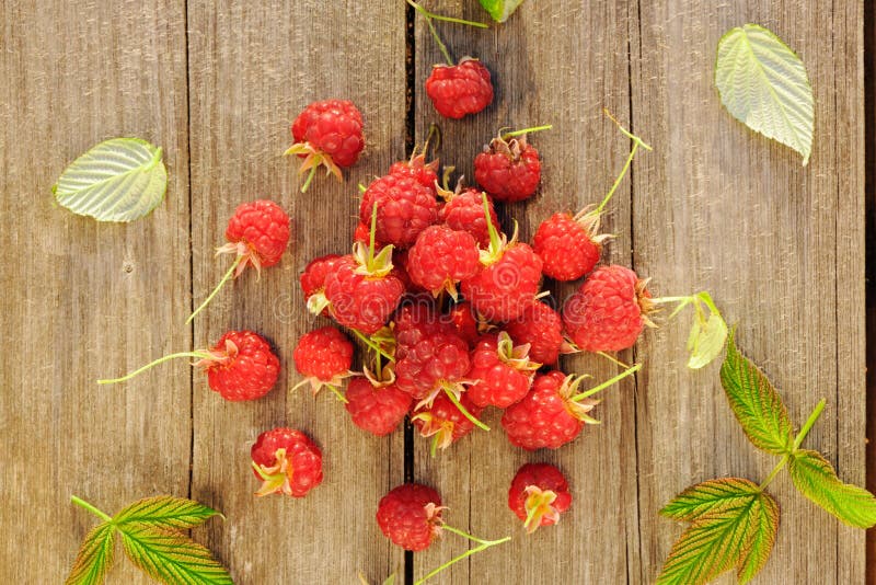Raspberry on wooden table stock photo. Image of berry - 27264388