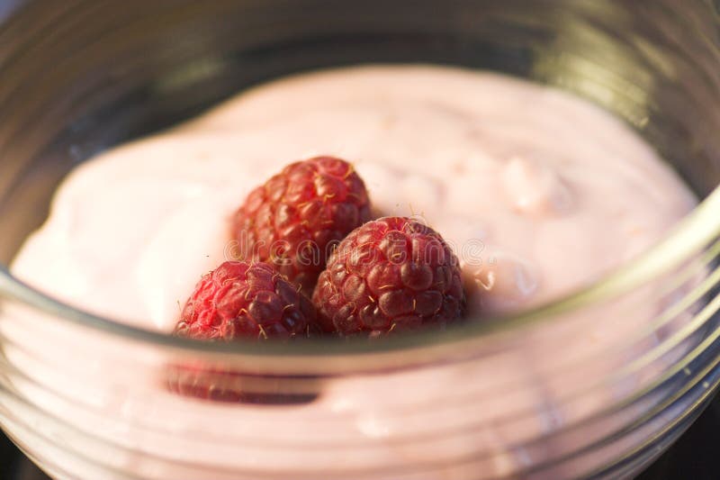 Raspberry yogurt stock image. Image of healthy, fruit - 1690855