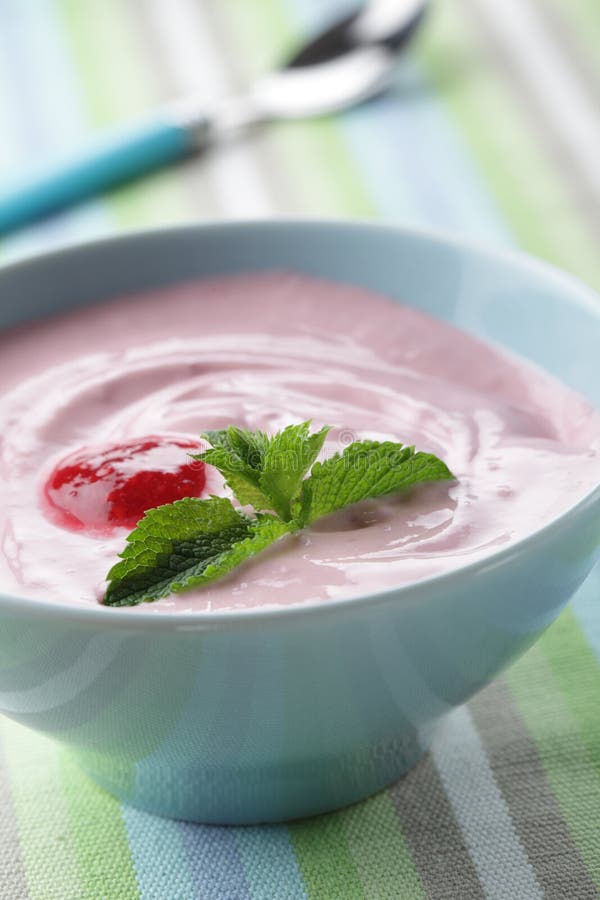 Raspberry yogurt stock photo. Image of food, vertical - 20133656