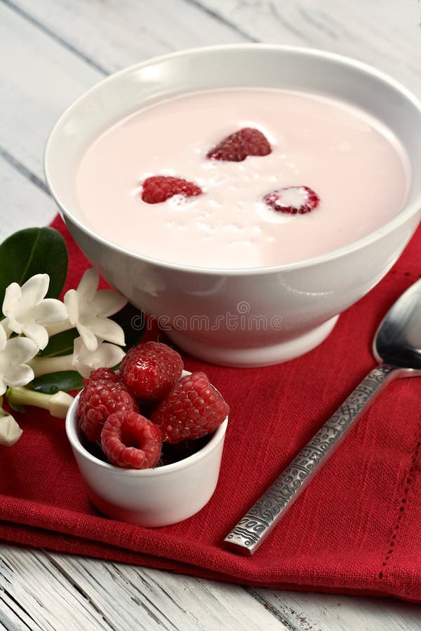 Raspberry with yogurt stock image. Image of sweet, food - 20431799