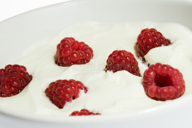 Raspberry in yogurt stock image. Image of vanilla, food - 2906977