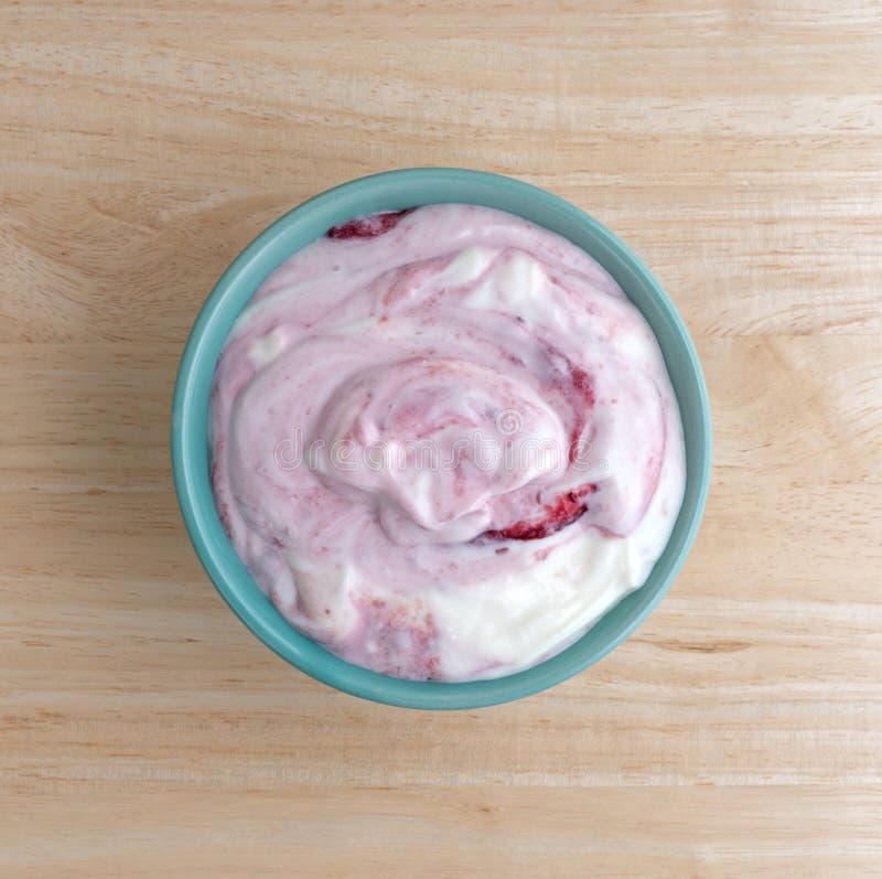 Raspberry Yogurt in a Bowl on a Table Stock Photo - Image of organic ...