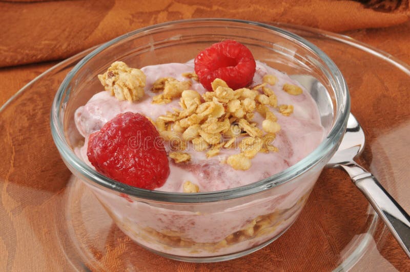 Raspberry yogurt parfait stock image. Image of healthy - 38334067