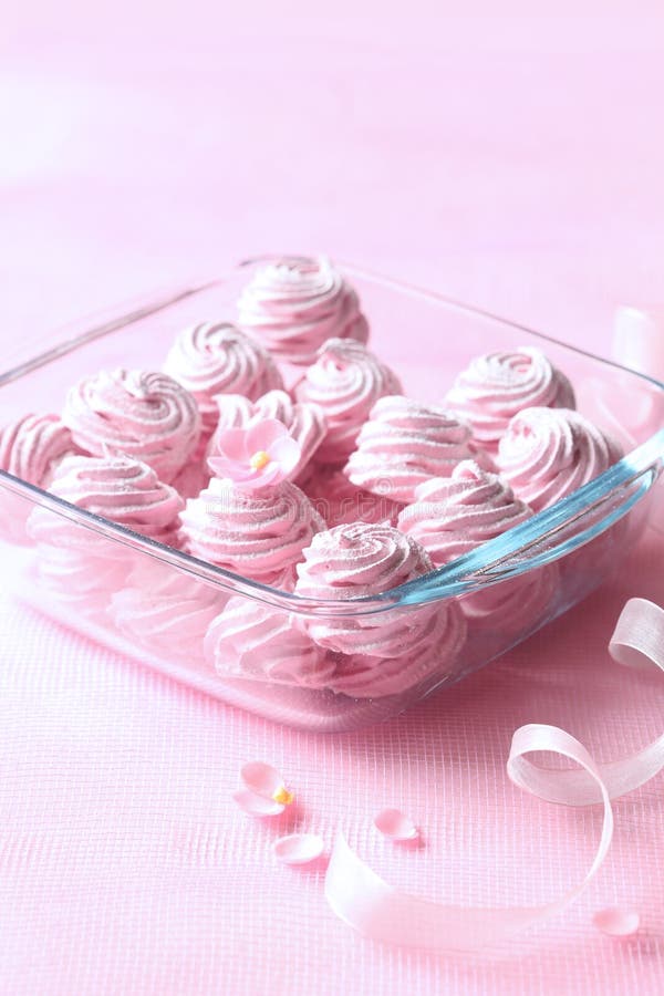 Raspberry Zephyr Russian Zefir - Marshmallow Stock Image - Image of ...