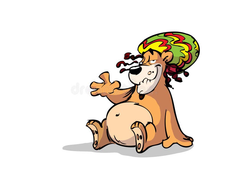 Rasta bear stock illustration. Illustration of necklace - 8300710