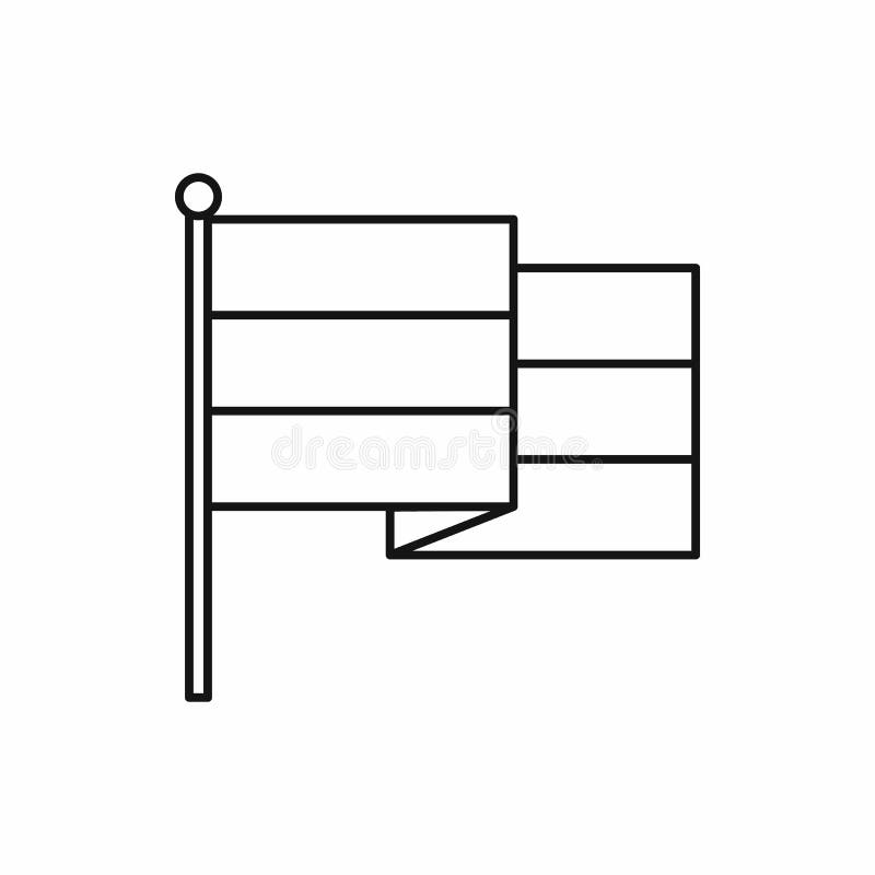 Rasta Flag Icon, Outline Style Stock Vector - Illustration of caribbean ...