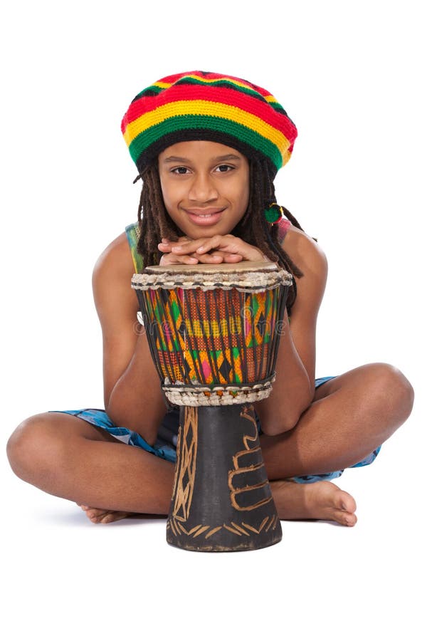 Young Rasta Kid Thinking in Studio Stock Photo - Image of lifestyle ...