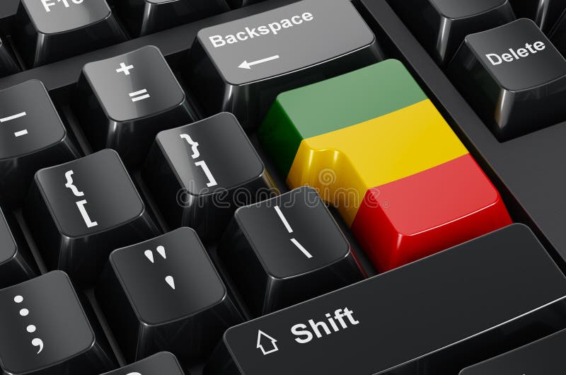 Rastafarian Flag Painted on Computer Keyboard. 3D Rendering Stock ...