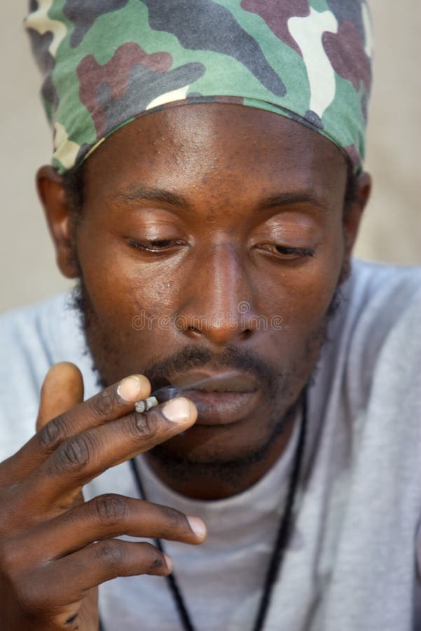 Rastafarian Smoking Cannabis Stock Image - Image of rastafarianism ...