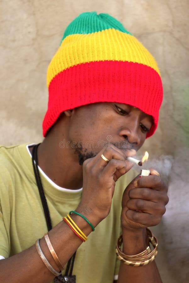 Rastafarian Smoking Cannabis Stock Photo - Image of dreadlocks ...