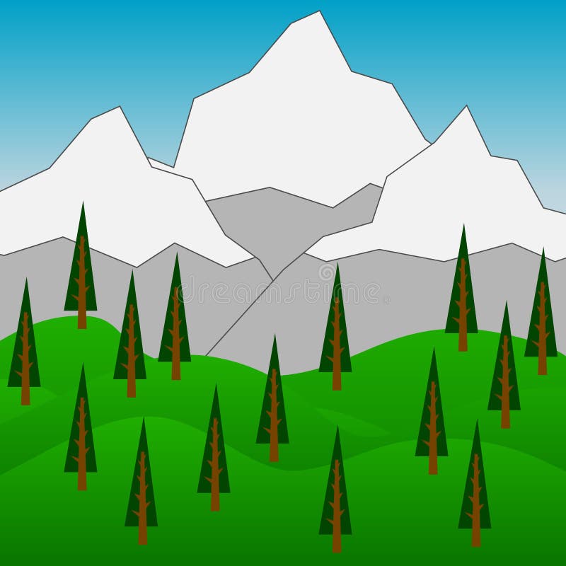 Raster Background with Mountains Stock Illustration - Illustration of ...