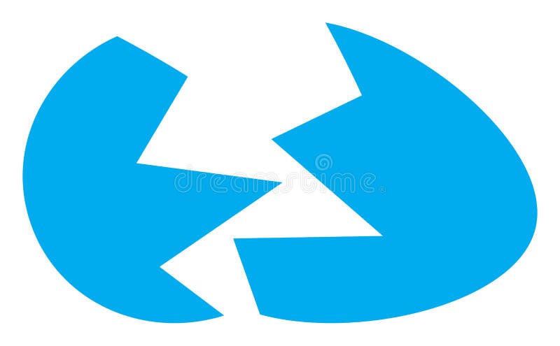 Raster Broken Egg Shell Flat Icon Symbol Stock Illustration ...