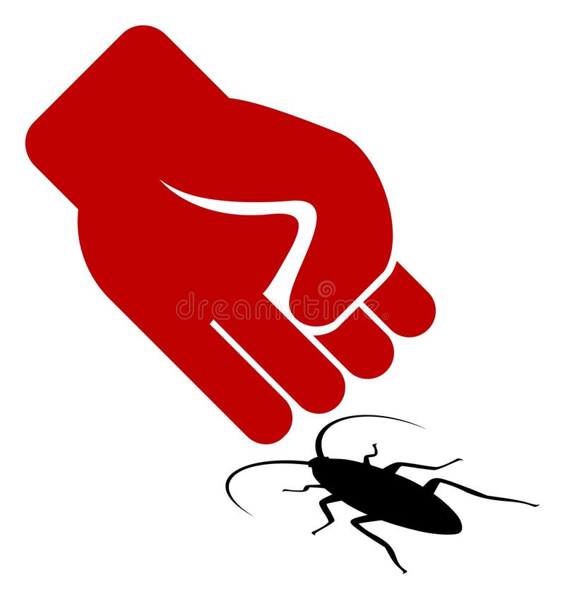 Raster Cockroach Punch Flat Icon Symbol Stock Illustration ...