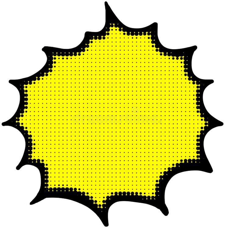 Raster Comic Empty Yellow Bubble Speech in Pop Art Style. Hand Drawing ...