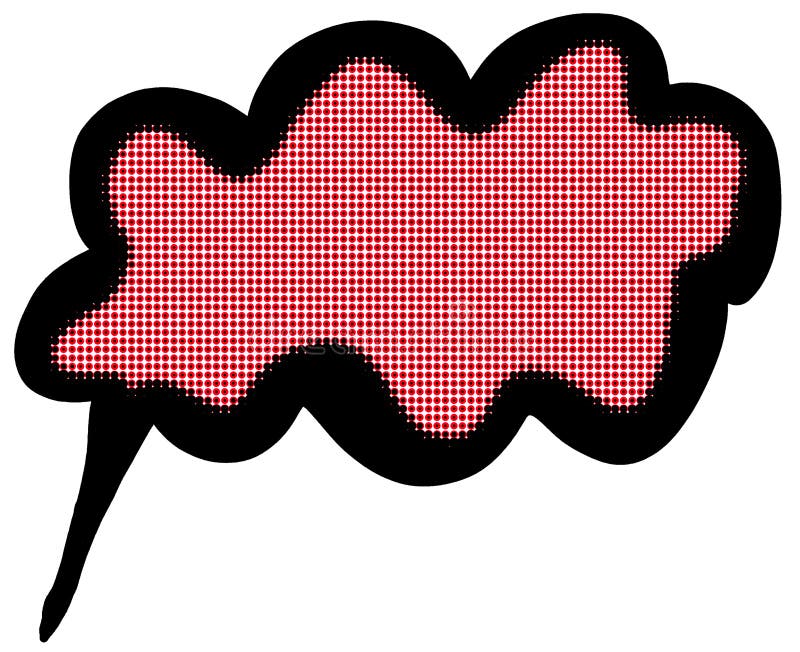 Raster Comic Empty Pink Bubble Speech in Pop Art Style. Hand Drawing ...