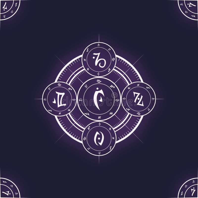 Raster Drawing of Magic Wallpapers Stock Illustration - Illustration of ...