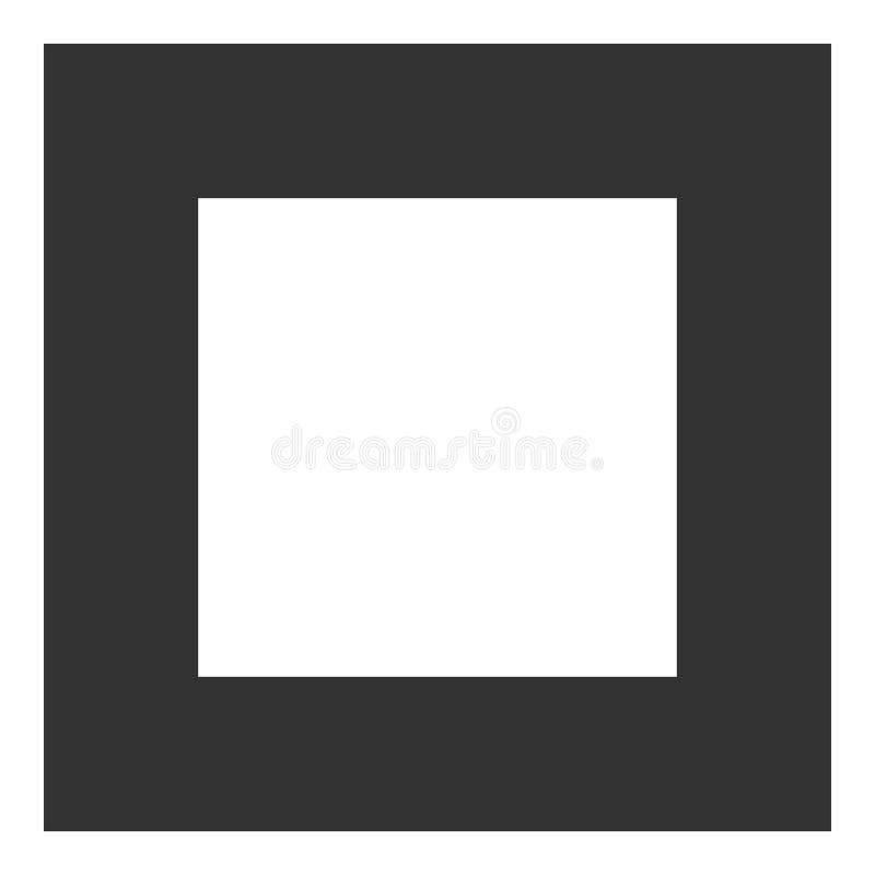 Raster Empty Square Flat Icon Symbol Stock Illustration - Illustration ...