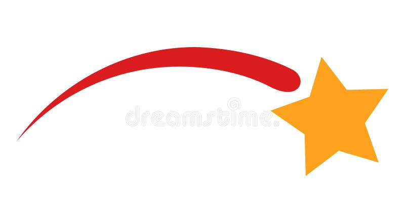 Raster Falling Star Flat Icon Symbol Stock Illustration - Illustration ...