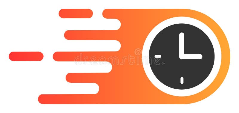 Raster Fast Clock Flat Icon Symbol Stock Illustration - Illustration of ...