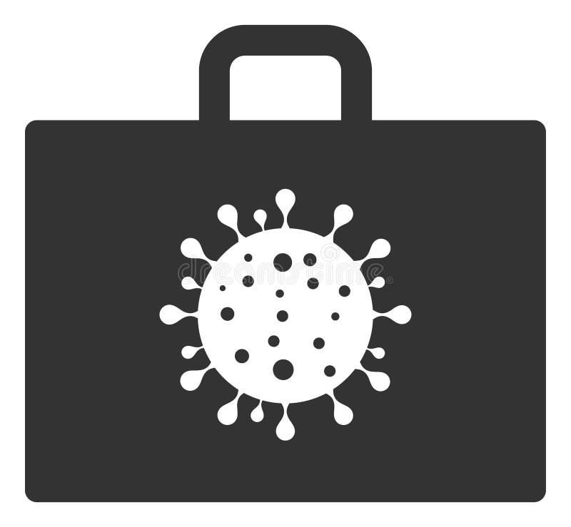 Raster Flat Coronavirus Case Icon Stock Illustration - Illustration of ...