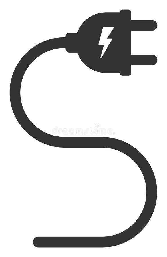 Raster Flat Electrical Cable Icon Stock Illustration - Illustration of ...