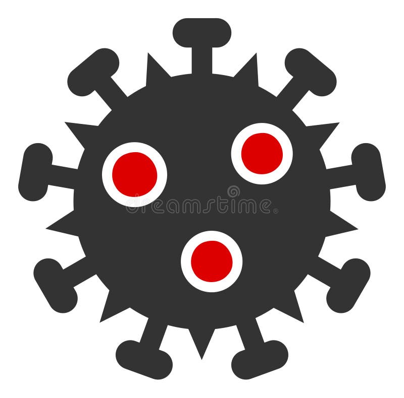 Raster Flat SARS Virus V3 Icon Stock Illustration - Illustration of ...
