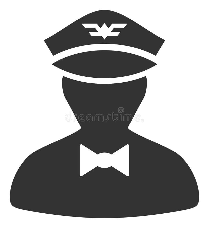 Raster Flying Attendant Flat Icon Symbol Stock Illustration ...
