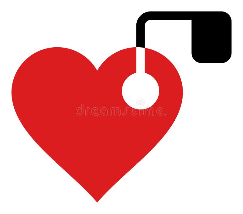 Raster Heart Pacemaker Flat Icon Illustration Stock Illustration ...