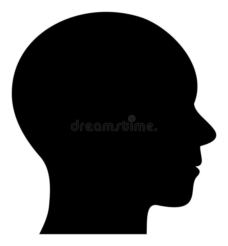 Raster Human Head Flat Icon Symbol Stock Illustration - Illustration of ...