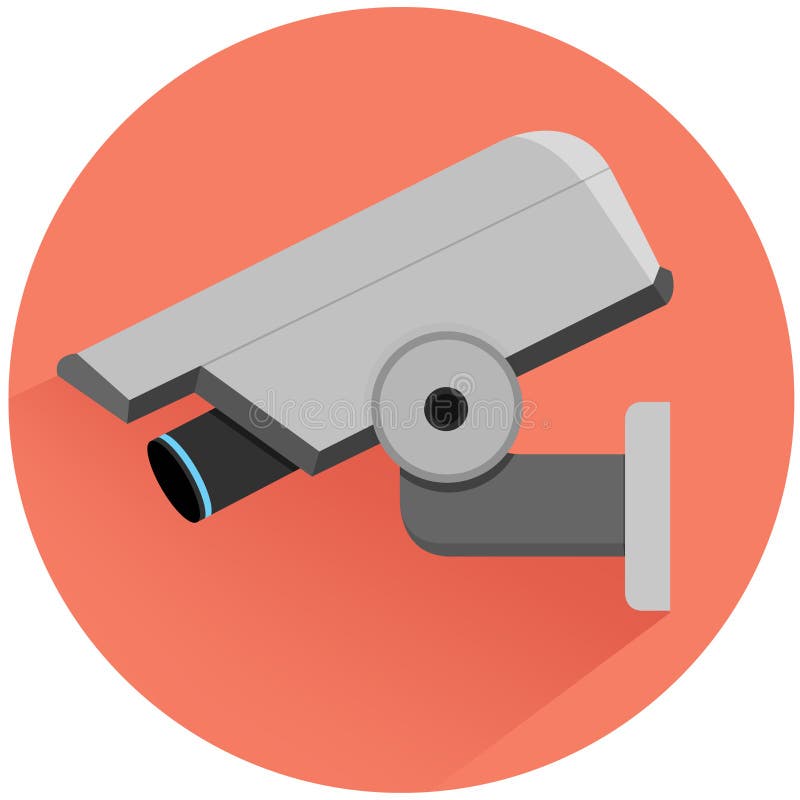 CCTV Camera Icon Digital Red Stock Vector - Illustration of prevalence ...