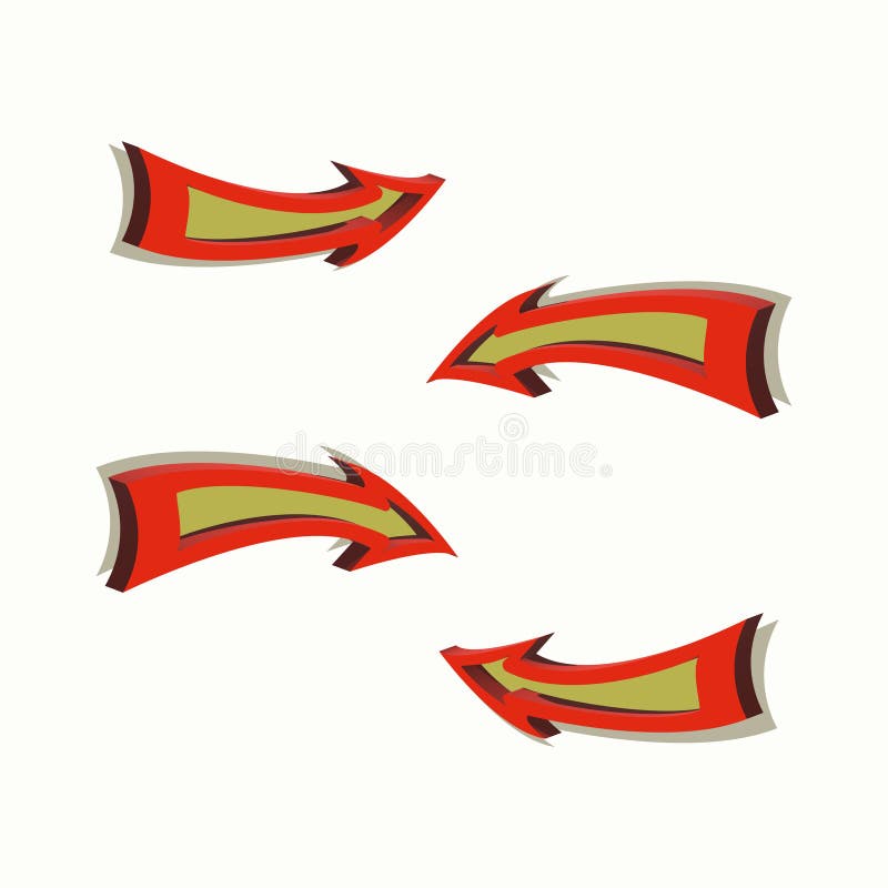 Raster Image of Four Colored 3D Arrows Stock Vector - Illustration of ...