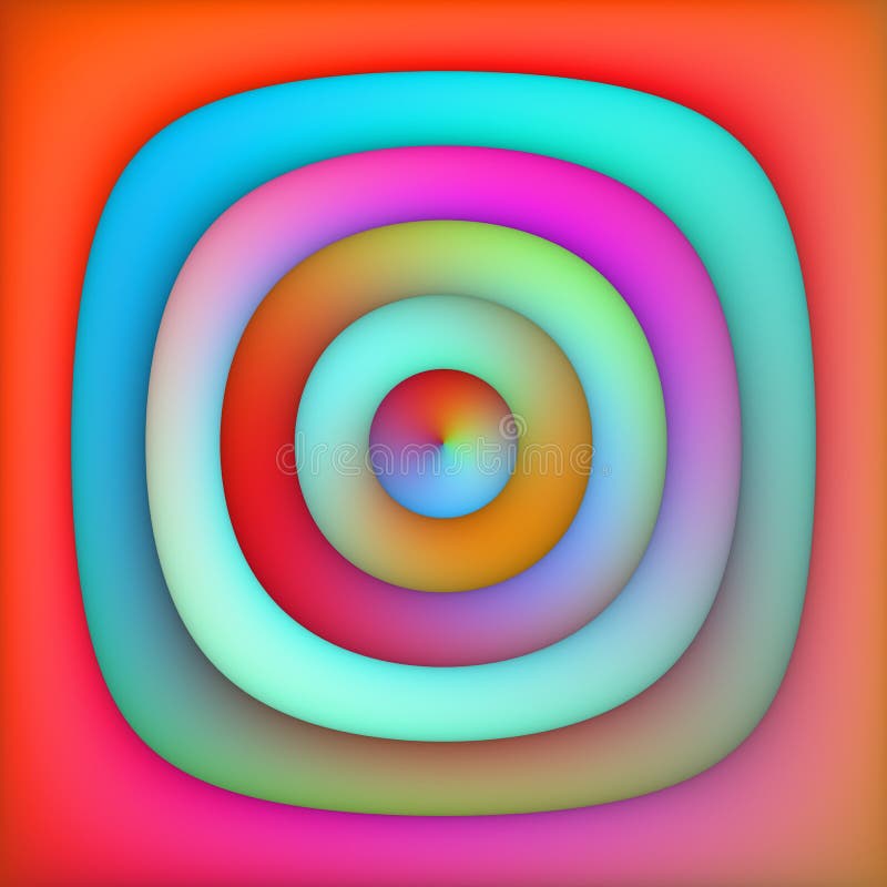 Raster Multicolor Gradient Concentric Circles Abstract Background Stock ...