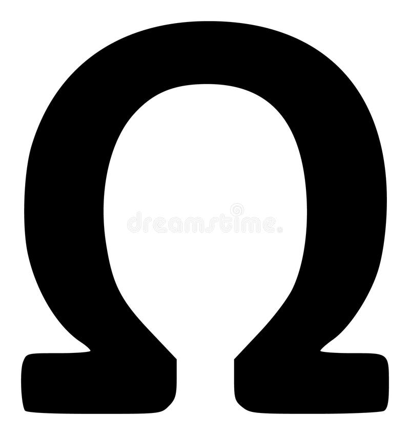 Raster Omega Greek Symbol Flat Icon Image Stock Illustration ...