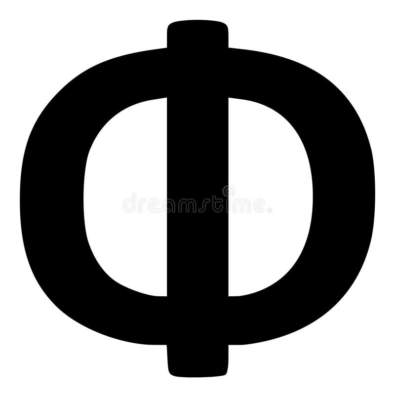 Raster Phi Greek Symbol Flat Icon Illustration Stock Illustration ...