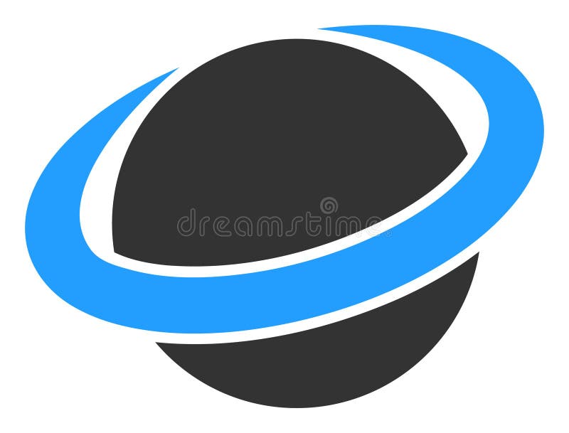 Raster Planet Circle Flat Icon Symbol Stock Illustration - Illustration ...