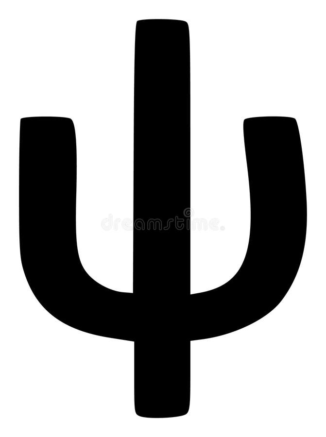 Raster Psi Greek Lowercase Symbol Flat Icon Symbol Stock Illustration ...