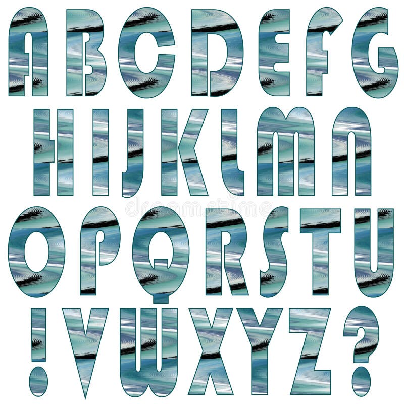Alphabet wavy liquid font stock illustration. Illustration of bold ...